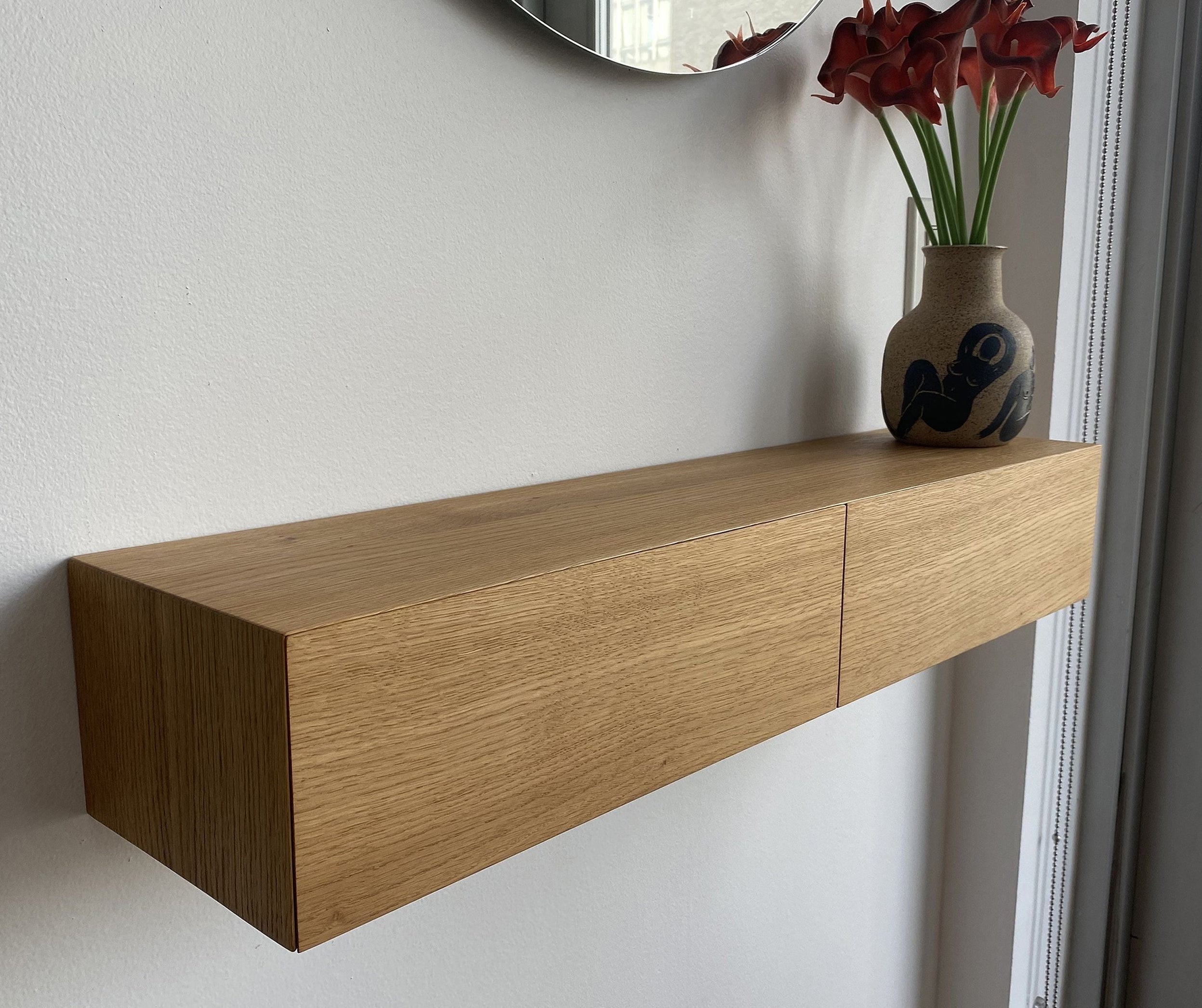 Oak Floating Entryway Shelf | M Collection Home