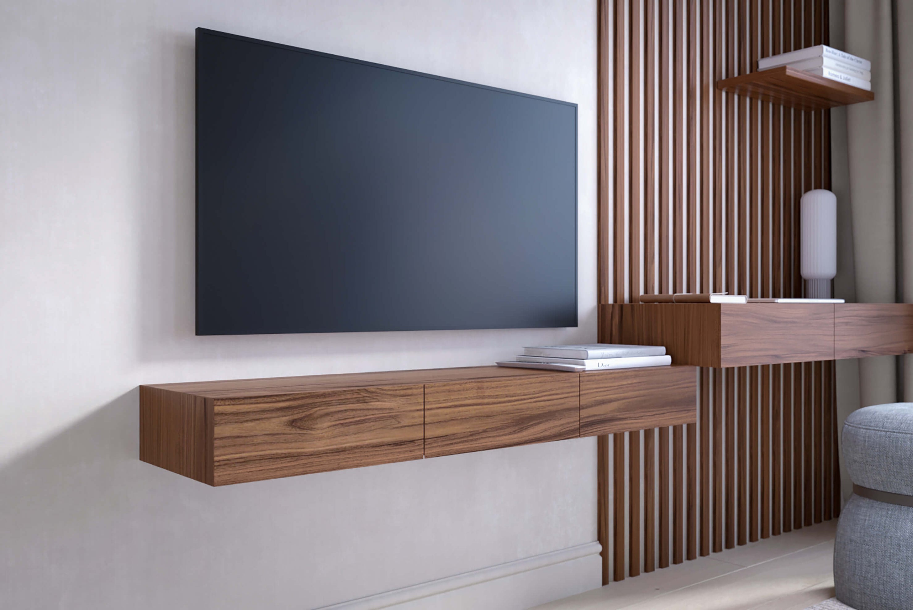 Floating TV Stand Walnut | M Collection Home