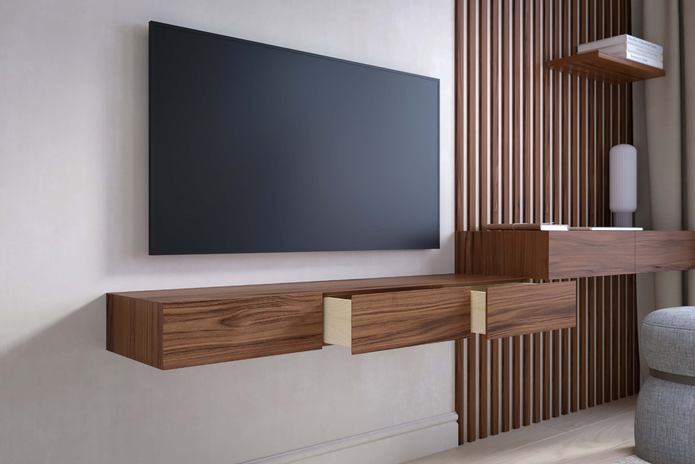 Floating TV Stand Walnut | M Collection Home
