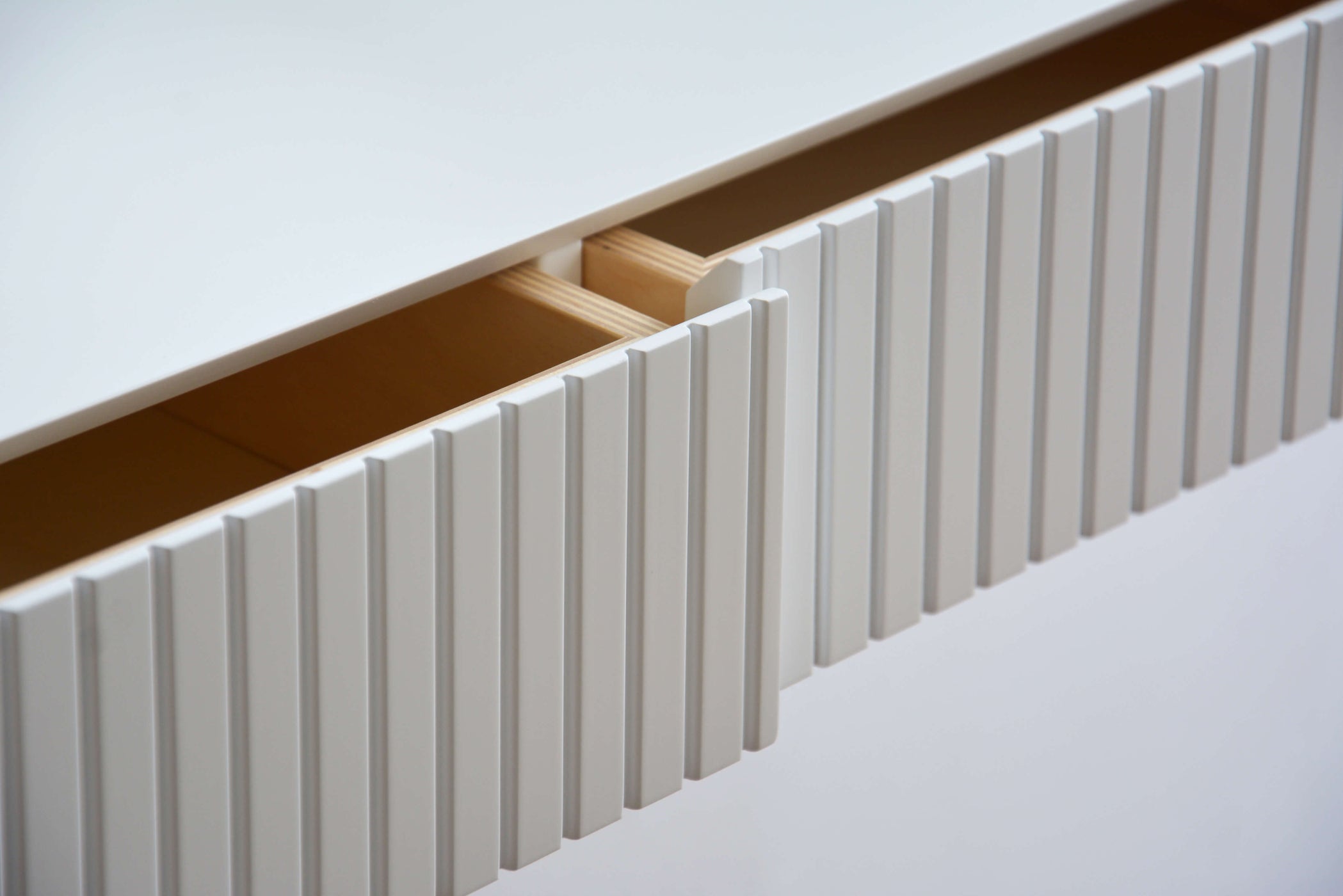 Fluted White Dressing Table - Full White – M Collection Home + Design