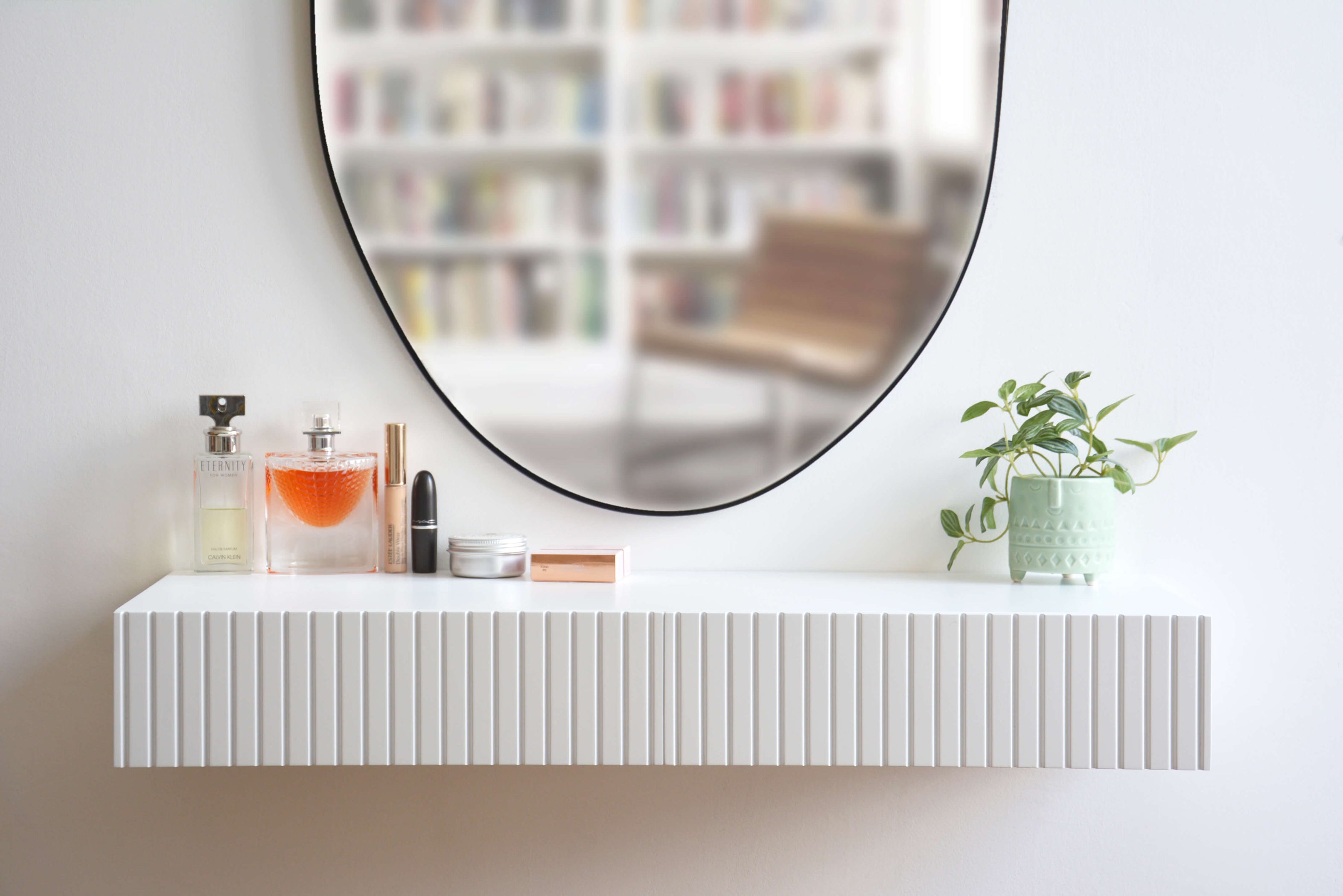 Fluted White Dressing Table - Full White – M Collection Home + Design